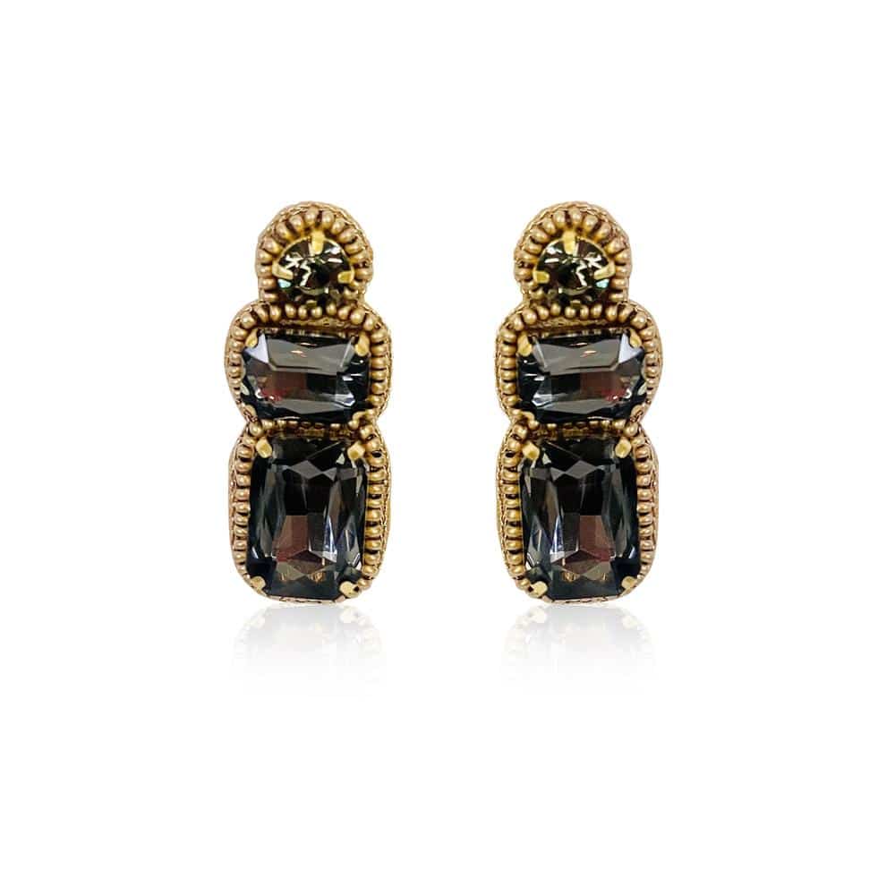Smoke Rhinestone Drop Earrings